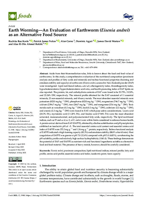 (PDF) Earth Worming—An Evaluation of Earthworm (Eisenia andrei) as an ...