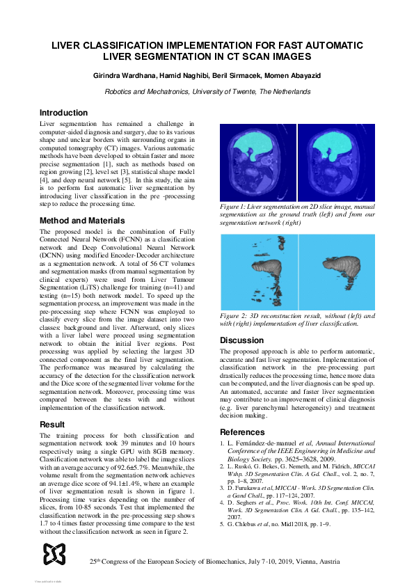 Pdf Liver Classification Implementation For Fast Automatic Liver Segmentation In Ct Scan Images 9963