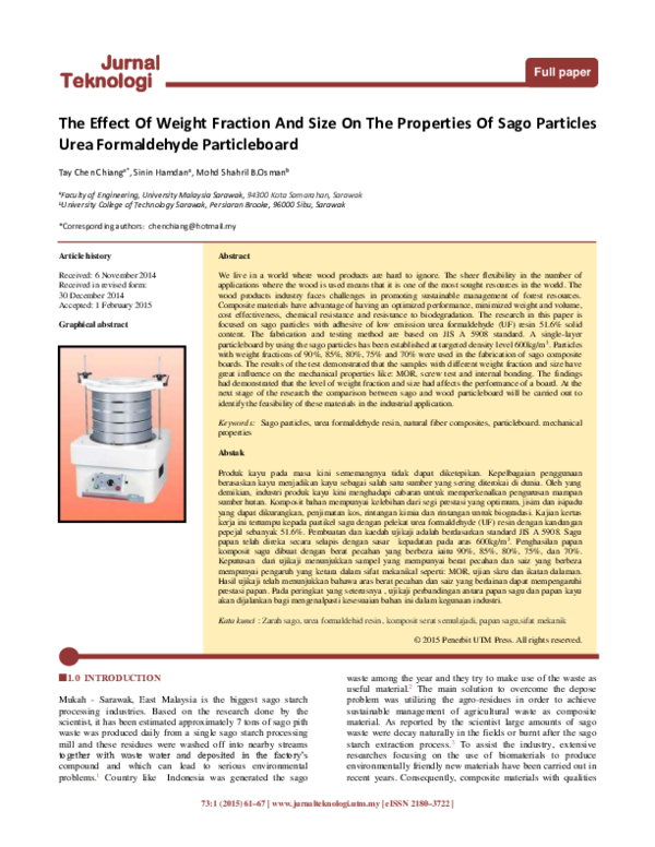 (PDF) The Effect Of Weight Fraction And Size On The Properties Of Sago ...