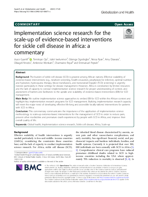 (PDF) Implementation science research for the scale-up of evidence ...