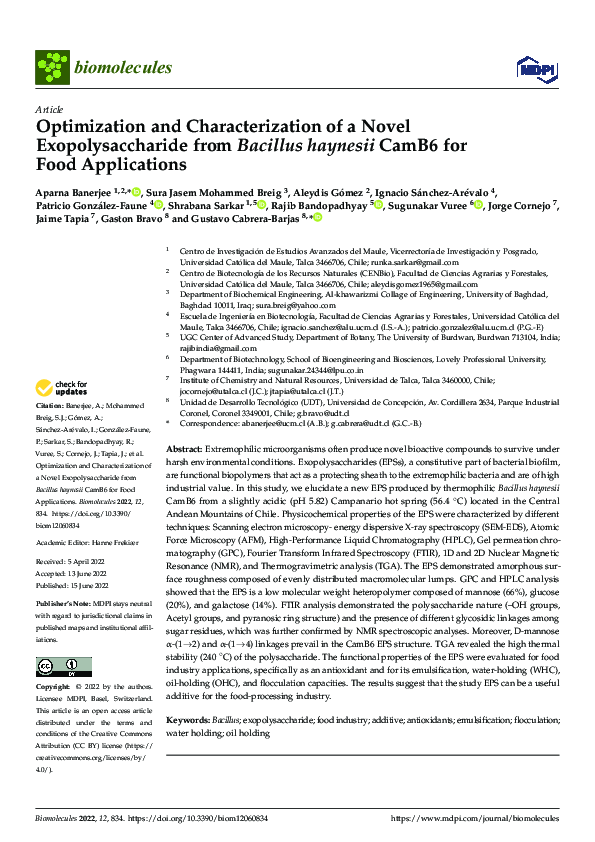 (PDF) Optimization and Characterization of a Novel Exopolysaccharide ...
