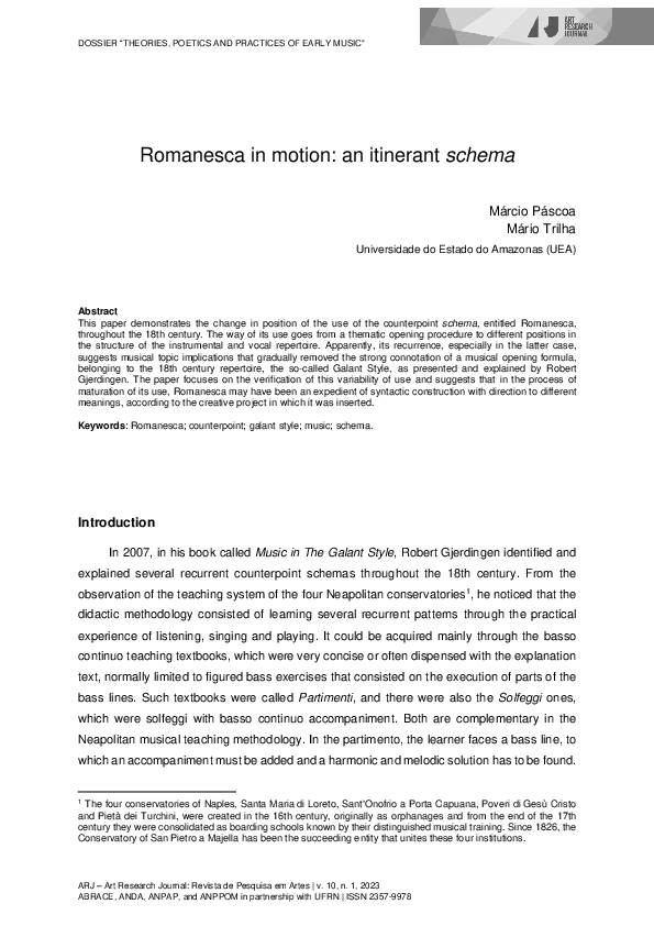 (PDF) Romanesca in motion: an itinerant schema
