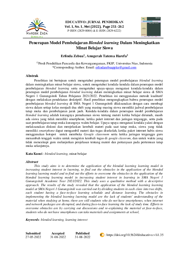 (PDF) Penerapan Model Pembelajaran Blended Learning Dalam Meningkatkan ...