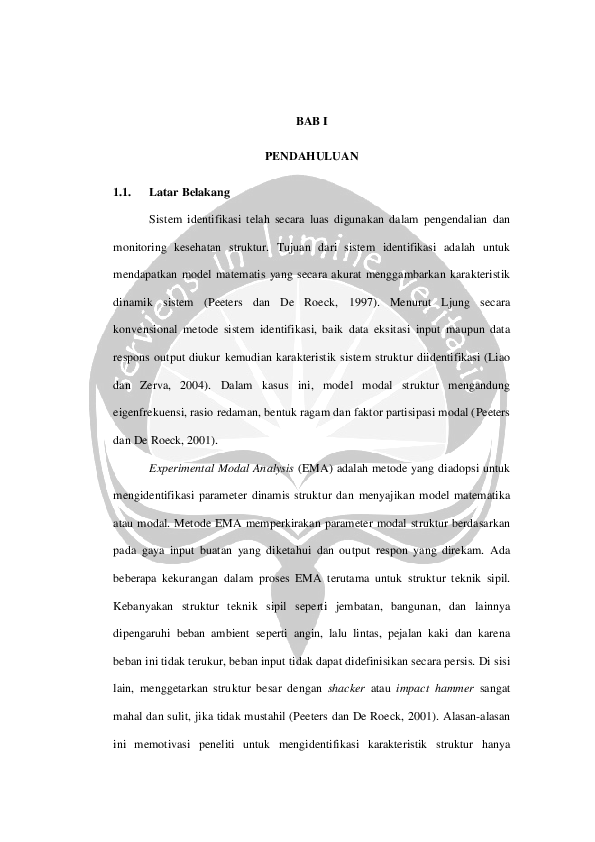 Pdf Perbandingan Parameter Dinamik Struktur Utuh Dan Rusak Berdasarkan Output Only Operational