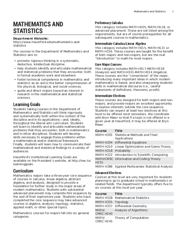 (PDF) Mathematics and statistics