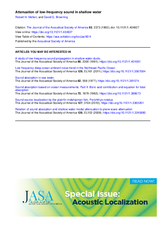 (PDF) Attenuation of low-frequency sound in shallow water