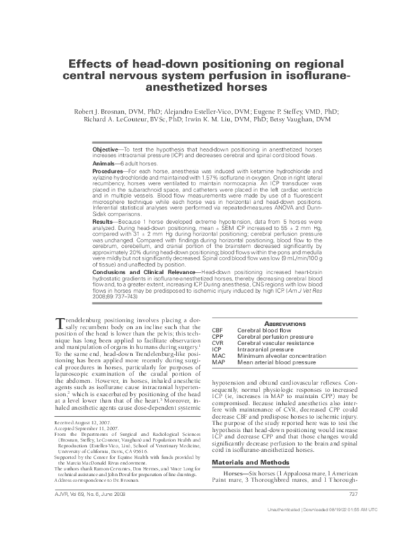 (PDF) Effects of head-down positioning on regional central nervous ...