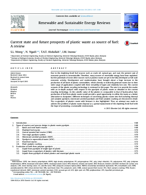 (PDF) Current state and future prospects of plastic waste as source of ...