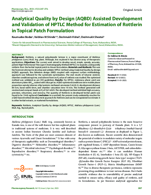 (PDF) Analytical Quality by Design (AQBD) Assisted Development and Validation of HPTLC Method ...