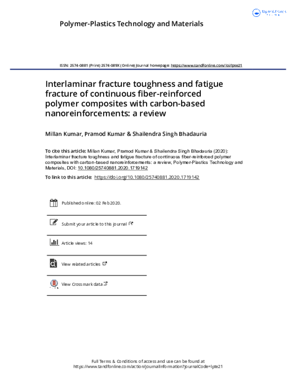 (PDF) Interlaminar fracture toughness and fatigue fracture of continuous fiber-reinforced ...