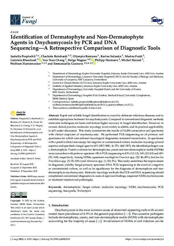 (PDF) Identification of Dermatophyte and Non-Dermatophyte Agents in ...