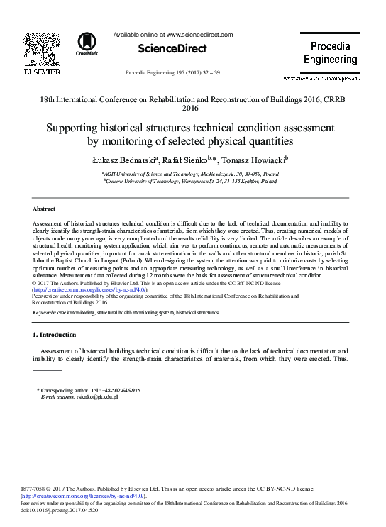(PDF) Supporting Historical Structures Technical Condition Assessment ...