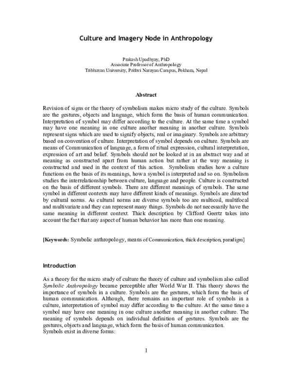 (DOC) Culture and Imagery Node in Anthropology