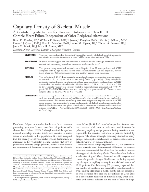 (PDF) Capillary density of skeletal muscle