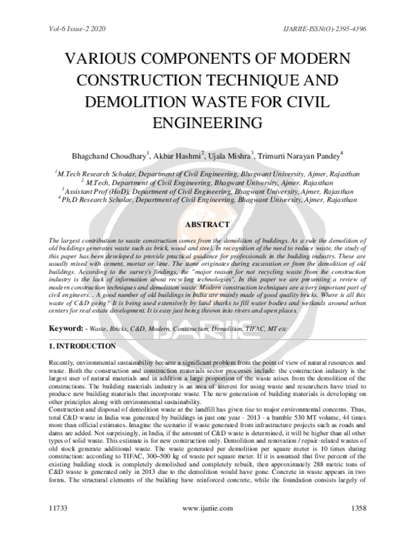 (PDF) Various Components of Modern Construction Technique and ...