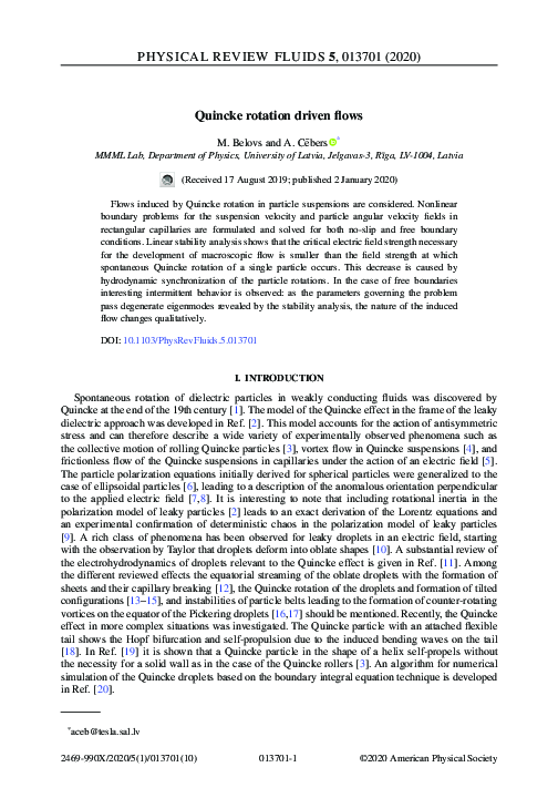 (PDF) Quincke rotation driven flows