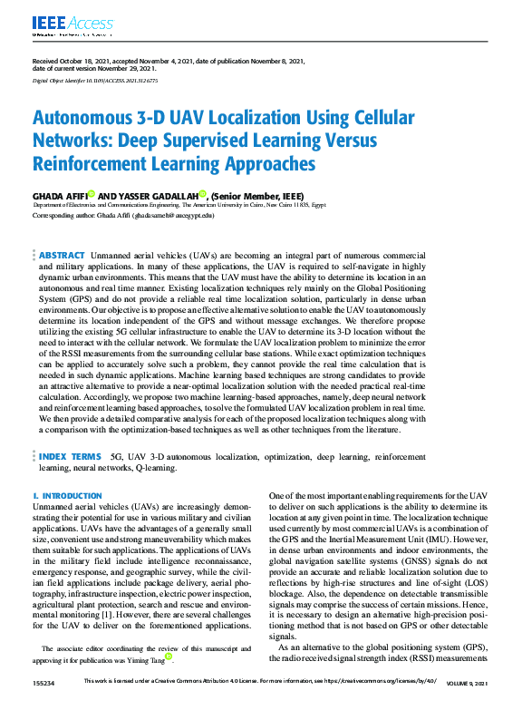 Pdf Autonomous 3 D Uav Localization Using Cellular Networks Deep
