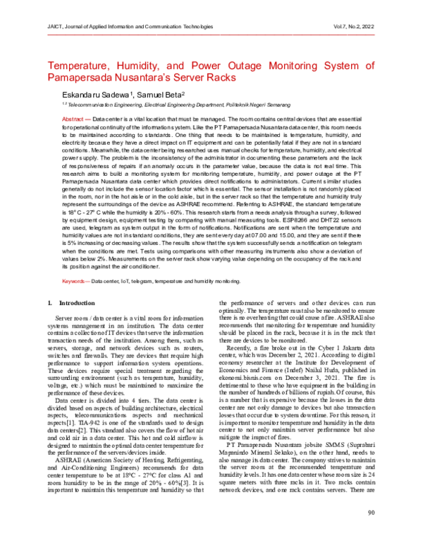 (PDF) Temperature, Humidity, and Power Outage Monitoring System of ...