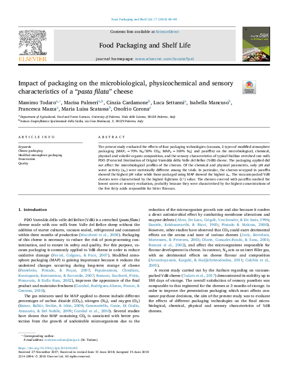 (PDF) Impact of packaging on the microbiological, physicochemical and ...