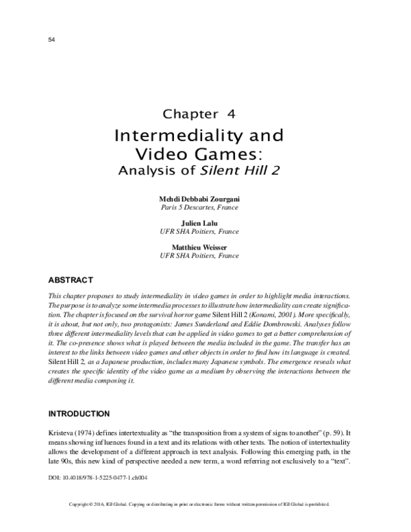 (PDF) Intermediality and Video Games