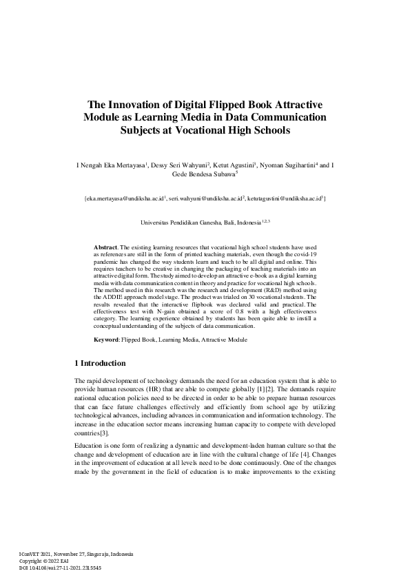 (PDF) The Innovation of Digital Flipped Book Attractive Module as ...