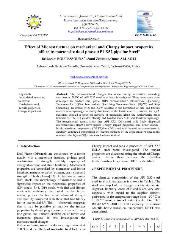(PDF) Effect of Microstructure on mechanical and Charpy impact properties offerrite-martensite ...