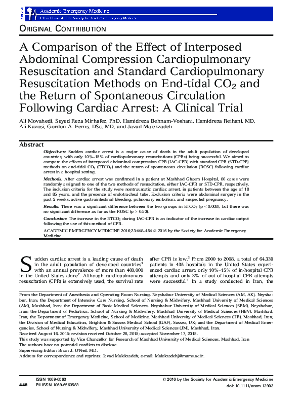 (PDF) A Comparison of the Effect of Interposed Abdominal Compression ...