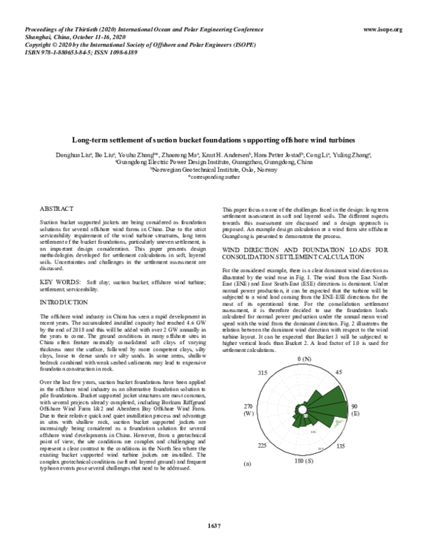 (PDF) Long-Term Settlement of Suction Bucket Foundations Supporting ...