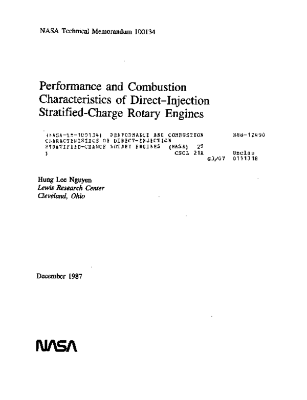 Pdf Performance Combustion Characteristics Of Direct Injection Stratified Charge Rotary Engines