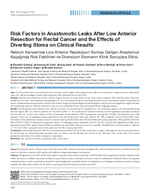 (PDF) Low rectal resection without a diverting stoma | Binay thakur ...