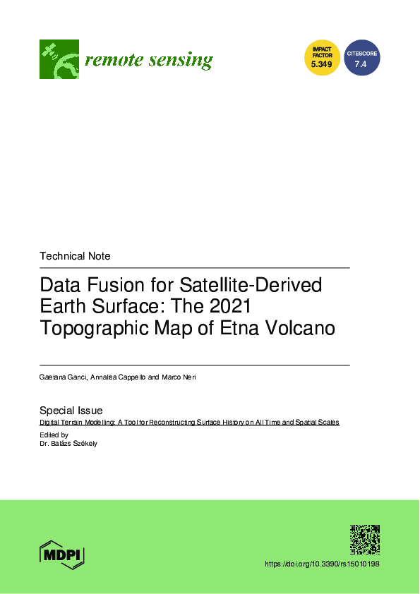 (PDF) Data Fusion for Satellite-Derived Earth Surface: The 2021 Topographic Map of Etna Volcano