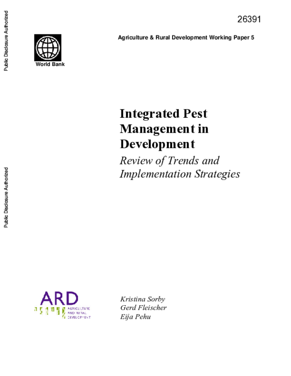 Pdf Integrated Pest Management In Development Review Of Trends And Implementation Strategies