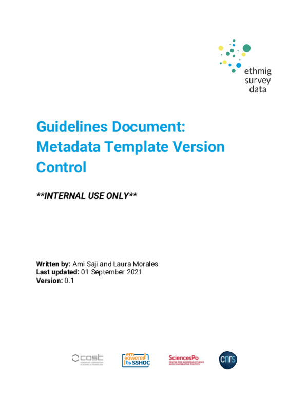 (PDF) Guidelines Document: Metadata Template Version Control