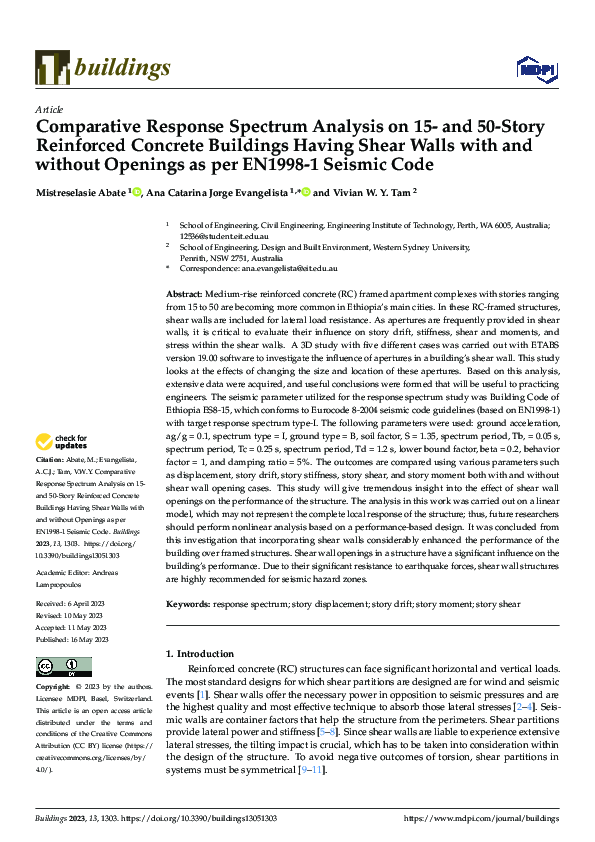 (PDF) Comparative Response Spectrum Analysis on 15- and 50-Story Reinforced Concrete Buildings ...