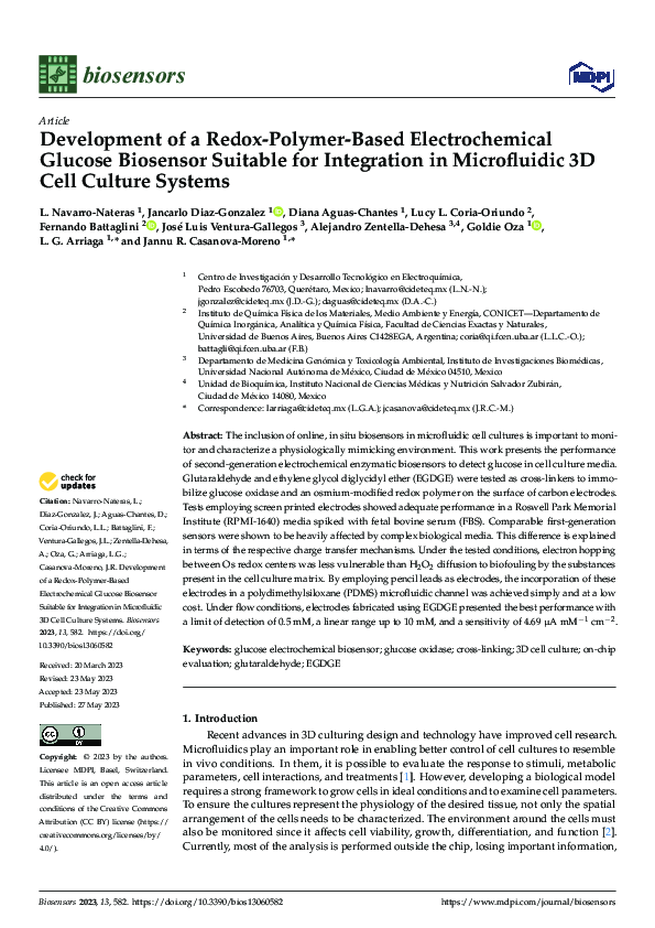 (PDF) Development of a Redox-Polymer-Based Electrochemical Glucose Biosensor Suitable for ...