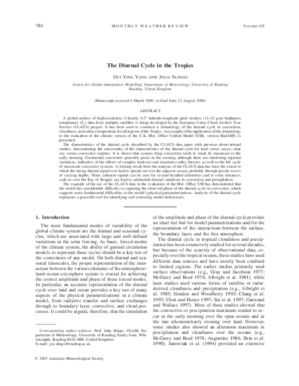 (PDF) The Diurnal Cycle in the Tropics
