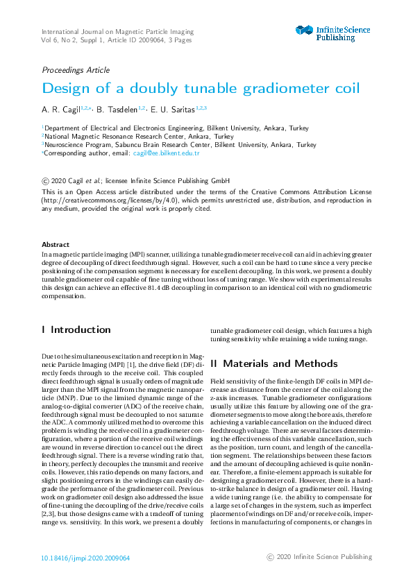 (PDF) Design of a Doubly Tunable Gradiometer Coil