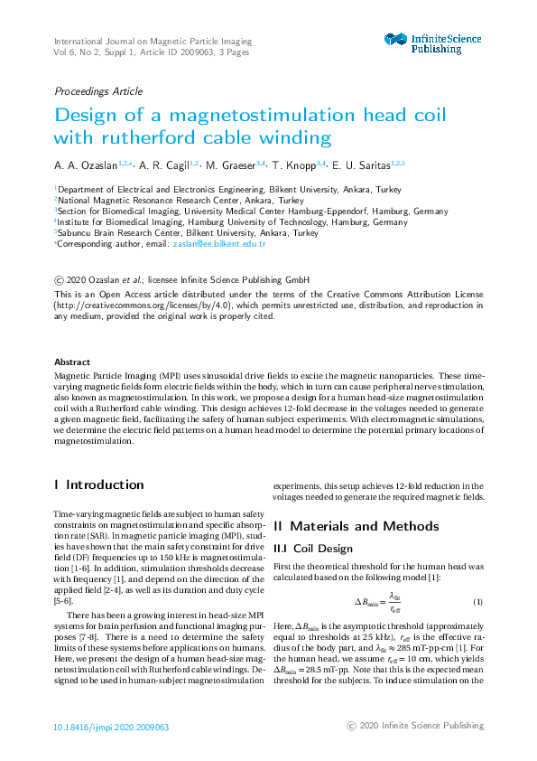 (PDF) Design of a Magnetostimulation Head Coil with Rutherford Cable ...