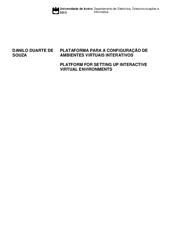 (PDF) Platform for setting up interactive virtual environments
