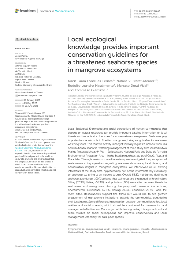(PDF) Local ecological knowledge provides important conservation ...