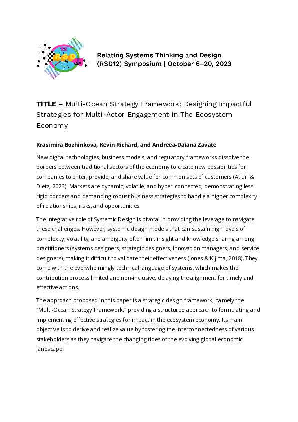 (PDF) Multi-Ocean Strategy Framework: Designing Impactful Strategies for Multi-Actor Engagement ...