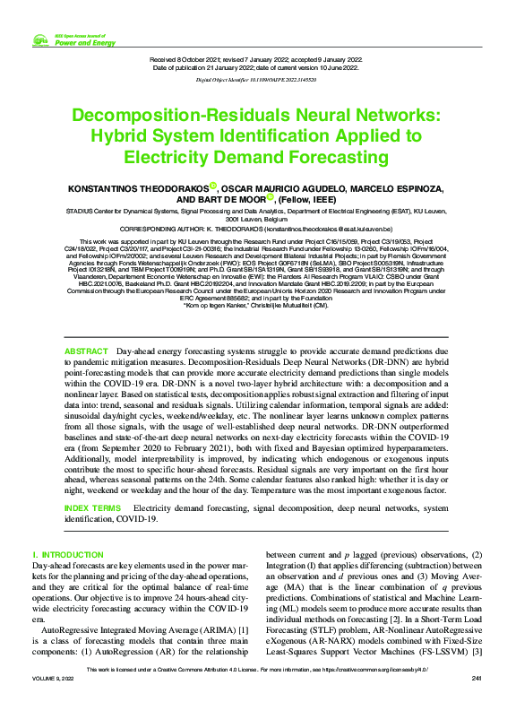(PDF) Decomposition-Residuals Neural Networks: Hybrid System Identification Applied to ...