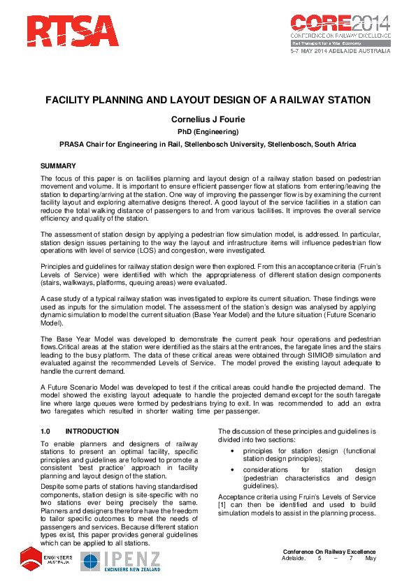 (PDF) Facility planning and layout design of a railway station