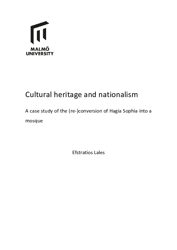 (PDF) Cultural heritage and nationalism A case study of the (re ...
