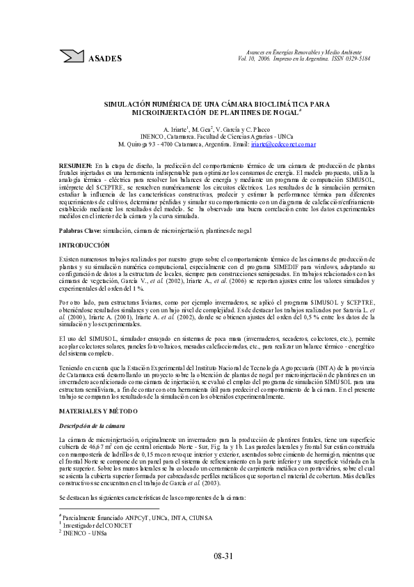 (PDF) Simulación numérica de una cámara bioclimática para ...