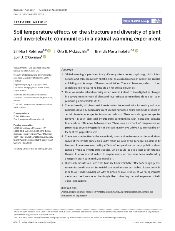 (PDF) Soil temperature effects on the structure and diversity of plant ...