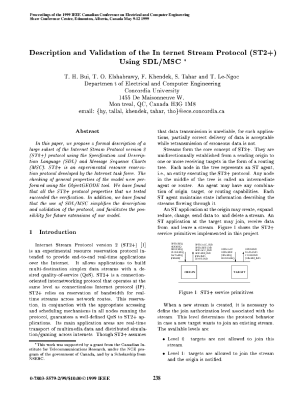 (PDF) Description and validation of the Internet Stream Protocol (ST2 ...