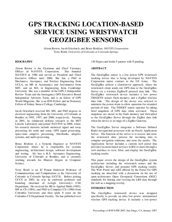 (PDF) GPS Tracking Location-Based Service Using Wristwatch GeoZigBee ...