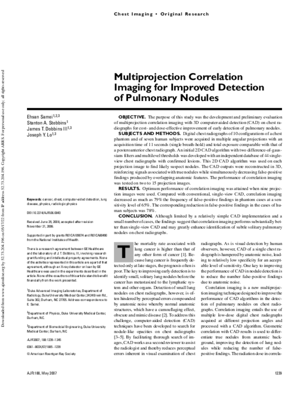 (PDF) Multiprojection Correlation Imaging for Improved Detection of ...