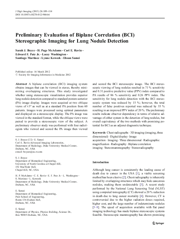 (PDF) Preliminary Evaluation of Biplane Correlation (BCI) Stereographic ...